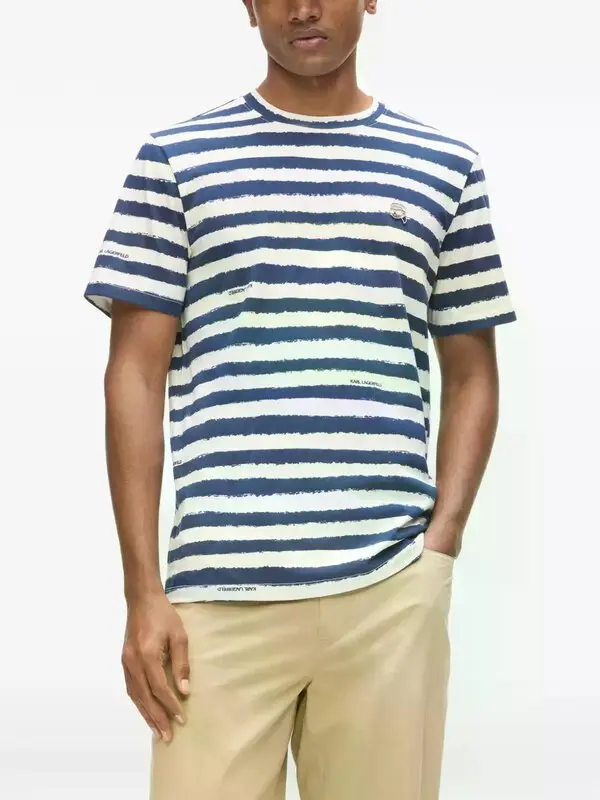 Karl Lagerfeld Striped All-over Print T-shirt