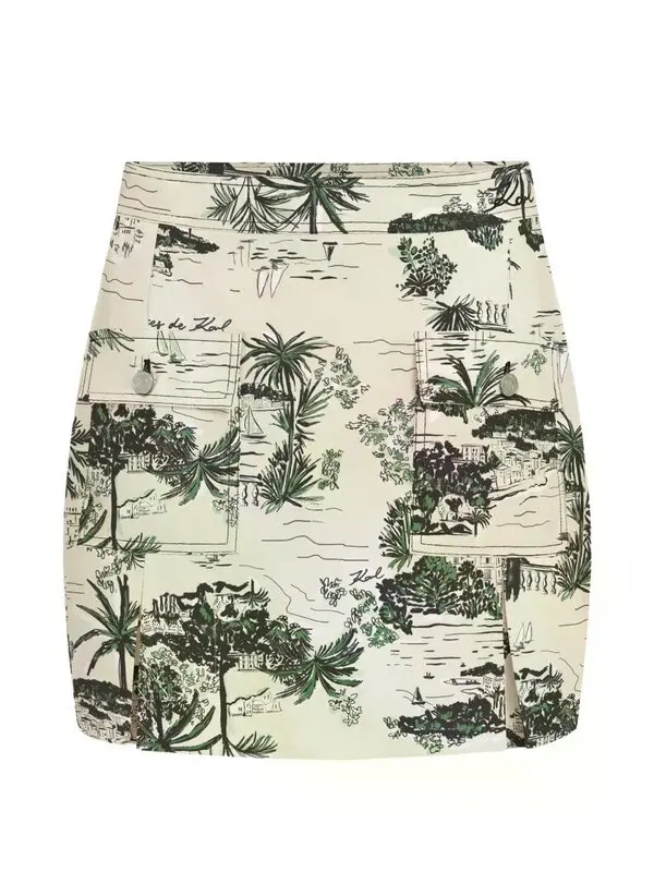 Karl Lagerfeld Mini Printed Pocket Skirt - Neutrals
