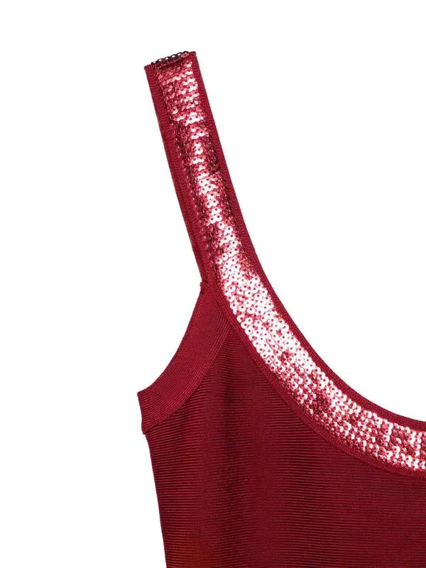 Herve Leger Sequin Strap Mini Dress