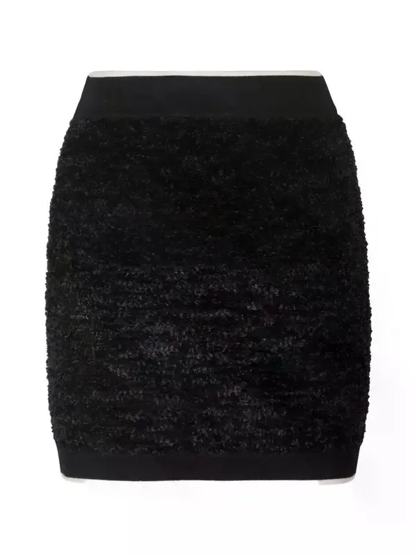 Elisabetta Franchi Textured Logo Detail Skirt - Black