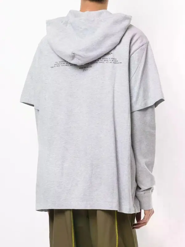 Off-White Cotton Hoodie With Logo Print
