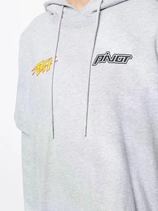 Off-White Cotton Hoodie With Logo Print