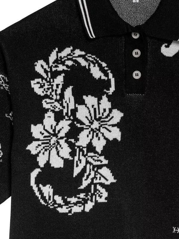 Agua Bendita Cobana Floral-pattern Polo Shirt