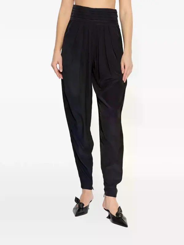 LANVIN High-waisted Tapered Trousers With Side Stripe Detailing