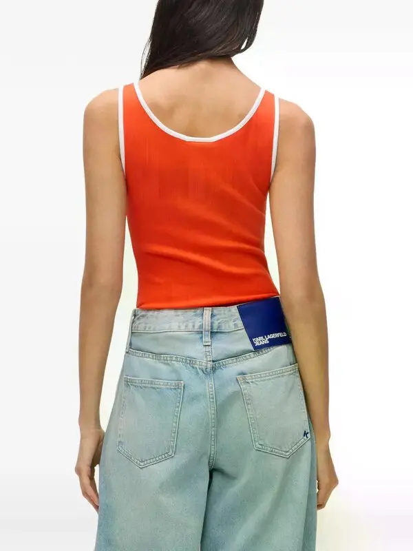Karl Lagerfeld Ribbed Sleeveless Top