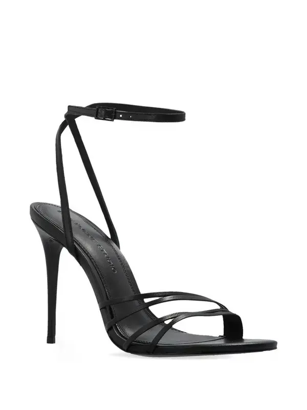 BLACK SUEDE STUDIO Ella Leather Sandals With Buckle Fastening - Black