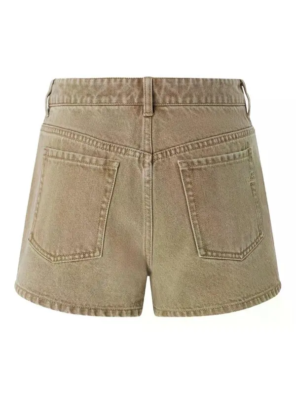 Pinko Stud-embellished Denim Shorts - Neutrals