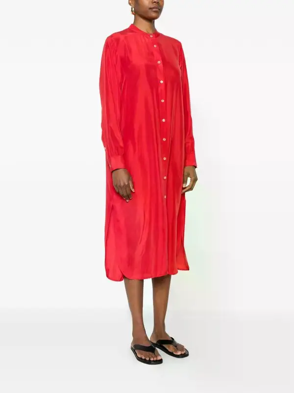 P.a.r.o.s.h Band Collar Midi Shirt Dress - Red