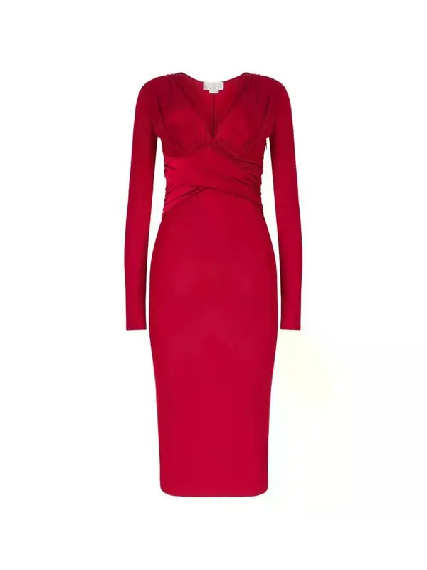 GENNY V-neck Wrap Midi Dress