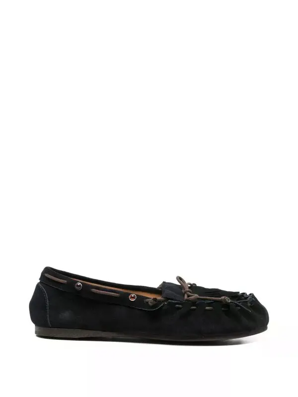 P.a.r.o.s.h Flat Loafers With Fringe Detail - Blue