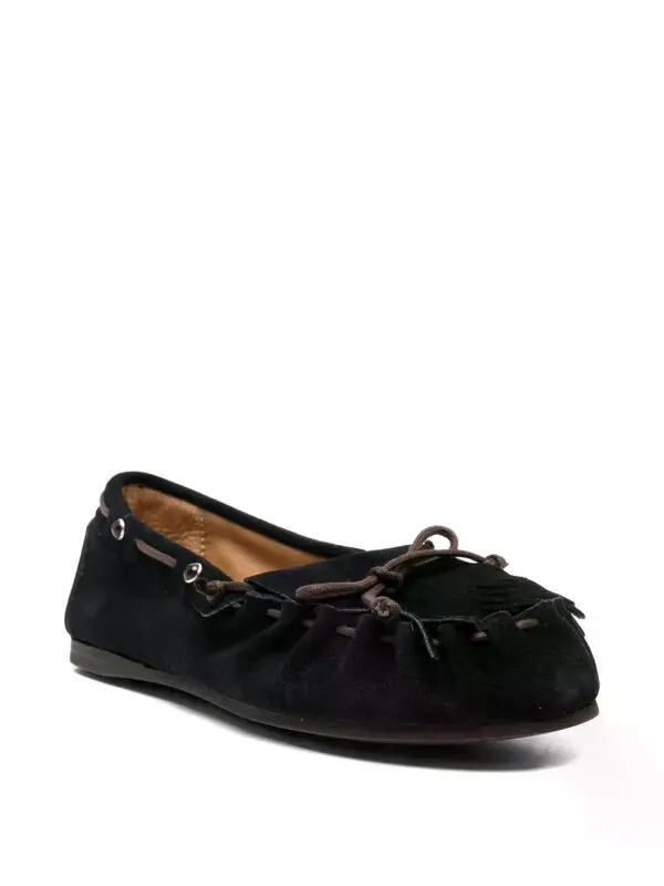 P.a.r.o.s.h Flat Loafers With Fringe Detail - Blue