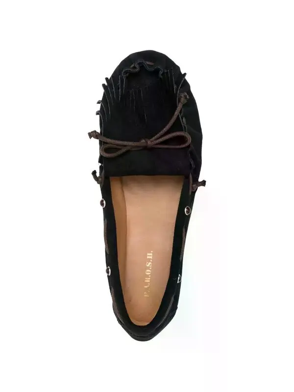 P.a.r.o.s.h Flat Loafers With Fringe Detail - Blue