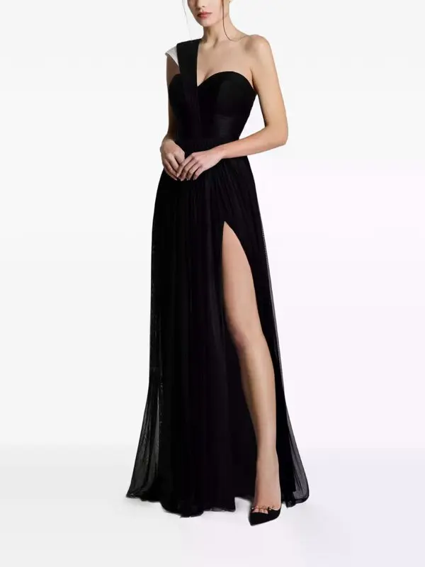 IMROSKA One-shoulder Draped Maxi Dress