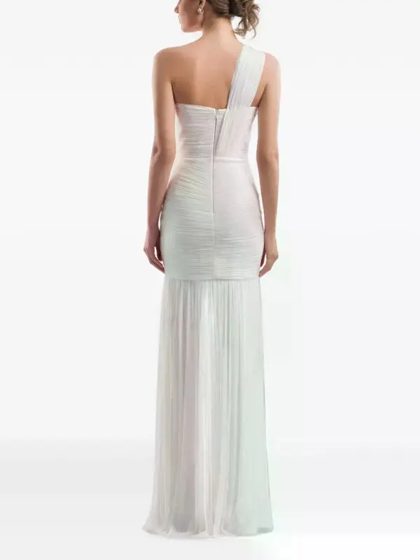 IMROSKA Pleated Draped Maxi Dress