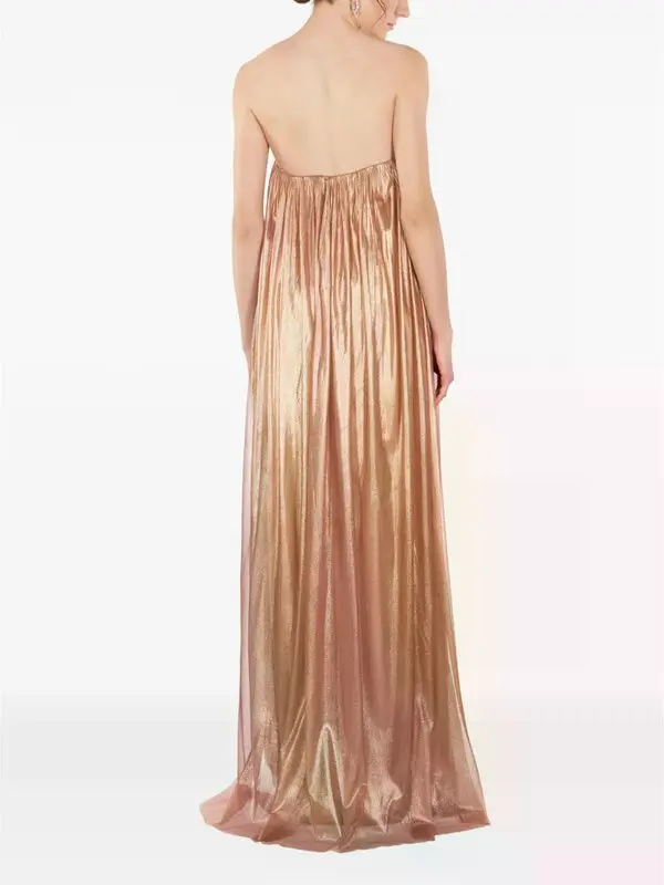 IMROSKA Gaia Strapless Maxi Dress - Brown
