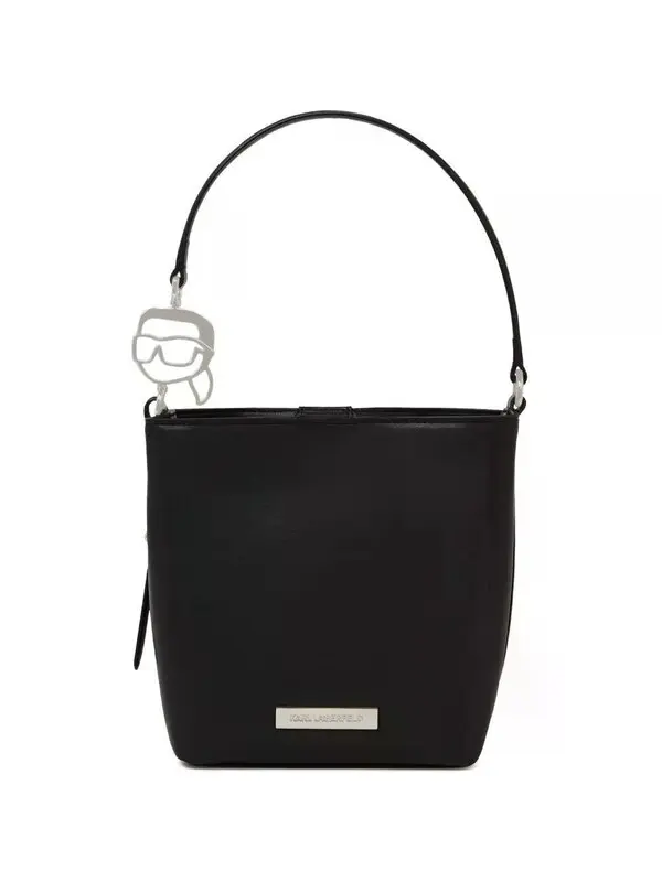 Karl Lagerfeld Ikon Logo-plaque Bucket Bag - Black