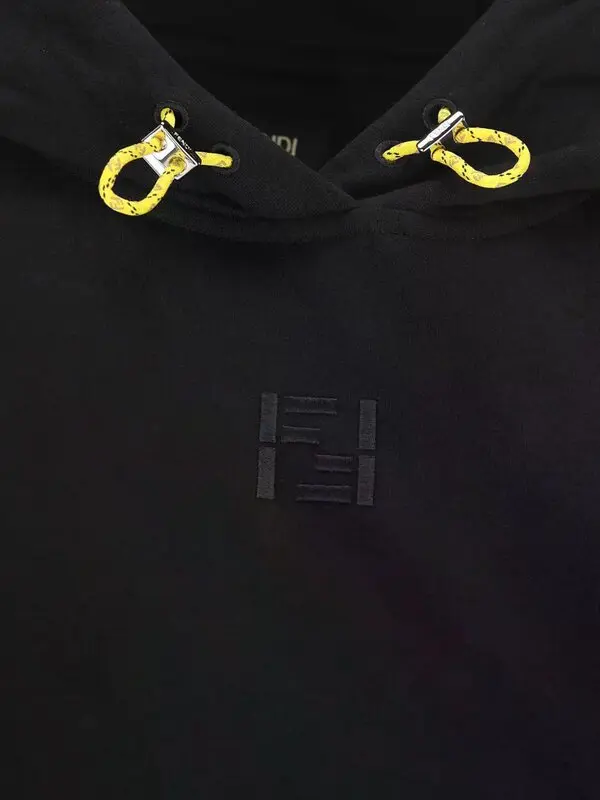 Fendi Logo-embroidered Hoodie - Black