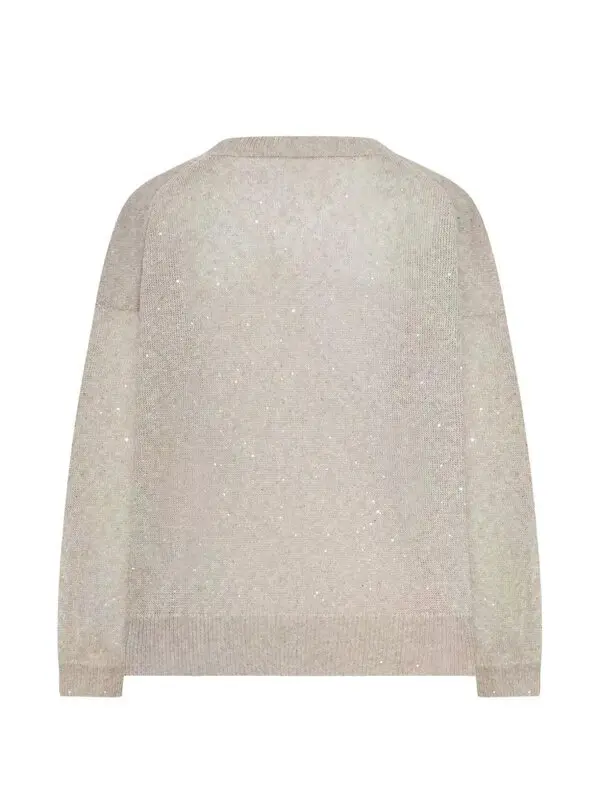 Brunello Cucinelli Sparkling Crew Neck Linen Sweater