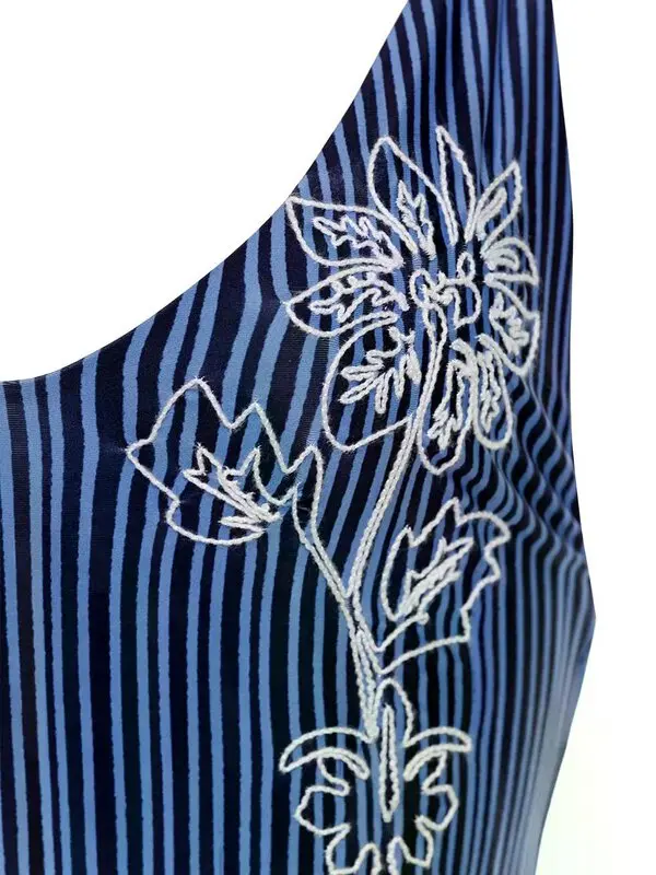 Agua Bendita Embroidered Swimsuit - Blue