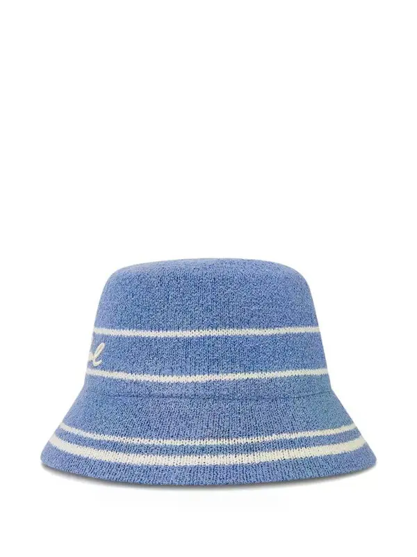 Karl Lagerfeld Signature Striped Bucket Hat