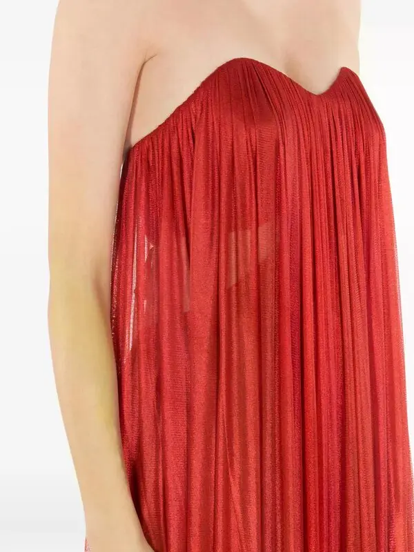 IMROSKA Gaia Strapless Maxi Dress - Red