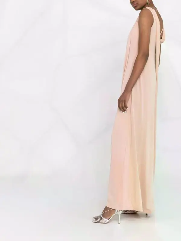 Alberta Ferretti Draped Crossover Detail Maxi Dress