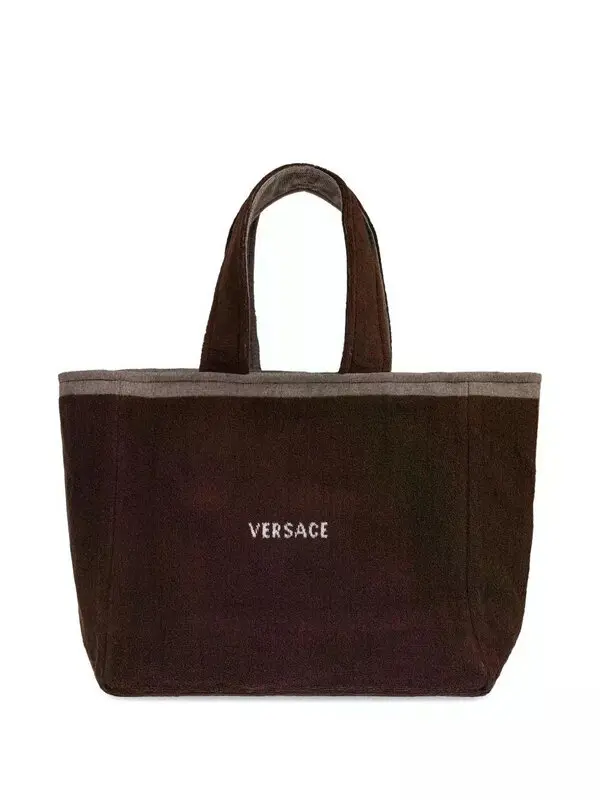 Versace Medusa Embroidery Tote Bag - Brown