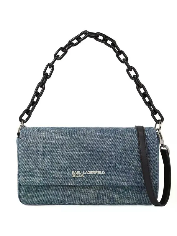 Karl Lagerfeld Chain Top Handle Crossbody Bag - Blue