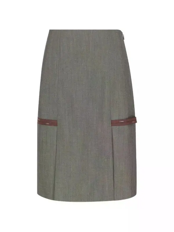 Fendi Straight Midi Skirt With Button Detail