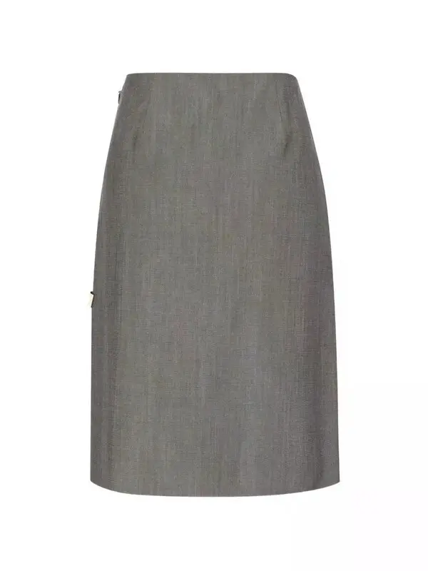 Fendi Straight Midi Skirt With Button Detail