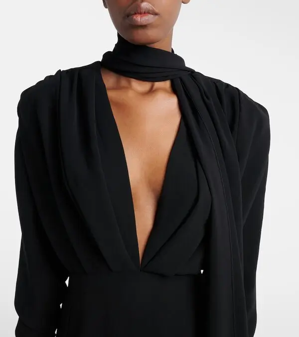 MUGLER Crepe Midi Dress
