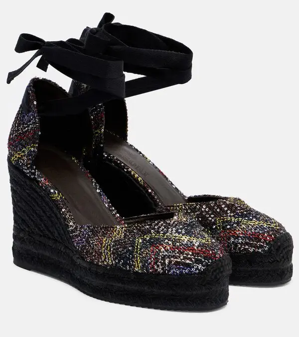 Missoni Eva Sequined Espadrille Wedges - Multicoloured