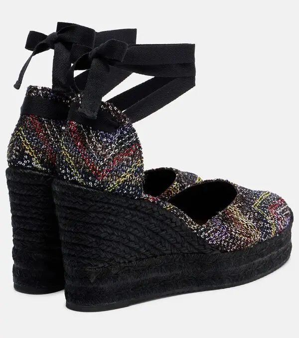 Missoni Eva Sequined Espadrille Wedges - Multicoloured