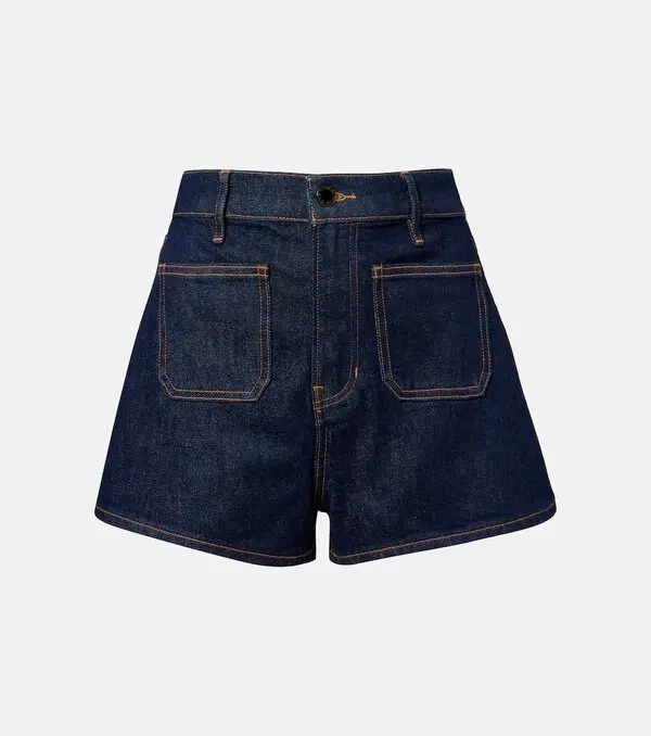 Veronica Beard Elijah Denim Shorts In Indigo Rinse