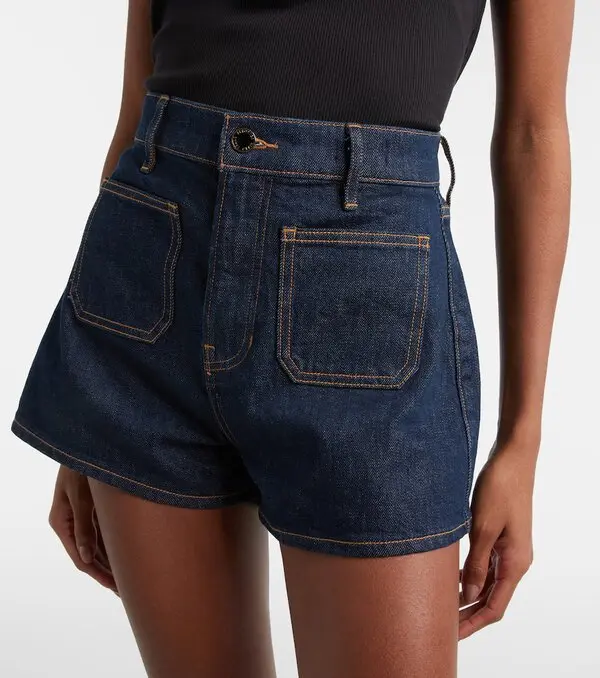 Veronica Beard Elijah Denim Shorts In Indigo Rinse