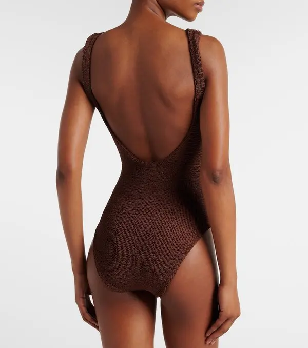 Hunza G Squareneck Swimsuit - Brown