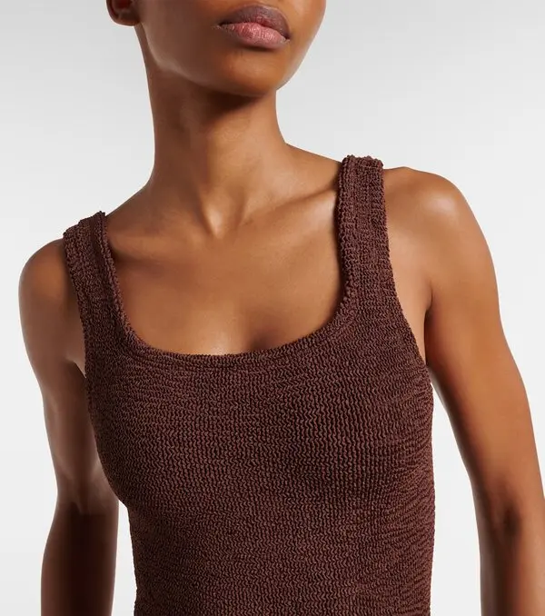 Hunza G Squareneck Swimsuit - Brown