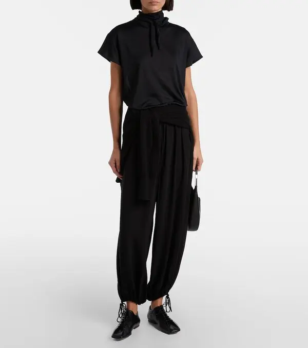 LEMAIRE Scarf-detail Jersey Top In Urchin