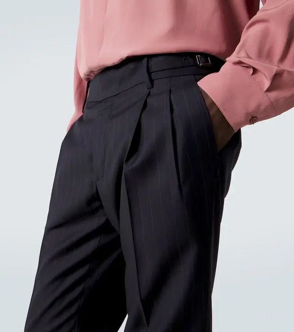 Dolce & Gabbana Chalk Stripe Virgin Wool Slim Trousers