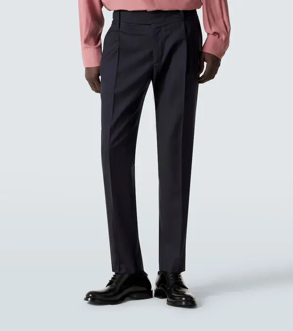 Dolce & Gabbana Chalk Stripe Virgin Wool Slim Trousers