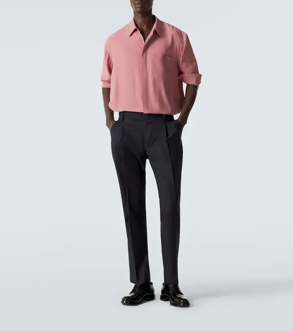 Dolce & Gabbana Chalk Stripe Virgin Wool Slim Trousers