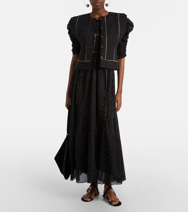 MARANT ETOILE Polka-dot Cotton Maxi Dress