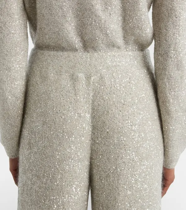Brunello Cucinelli Sequined Wide-leg Trousers