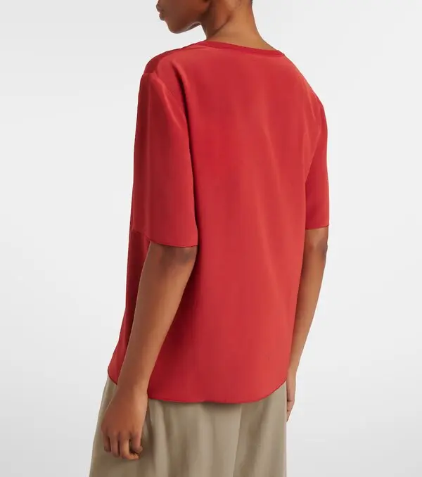 JOSEPH Rubin Silk Crepe Top - Orange