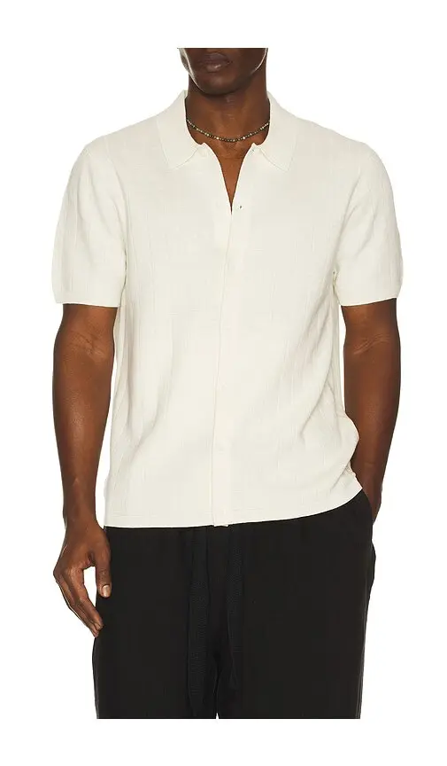 Reigning Champ Cotton Linen Piazza Shirt In . Also - Cream