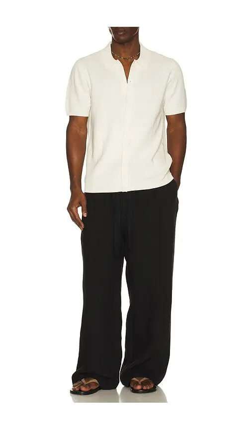 Reigning Champ Cotton Linen Piazza Shirt In . Also - Cream