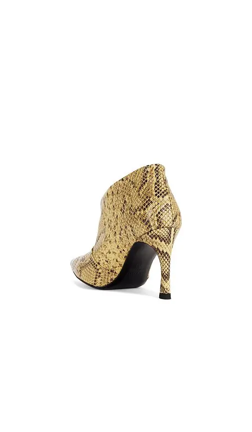 ROTATE BY BIRGER CHRISTENSEN Pointed Toe Embossed Leather Ankle Boots - Beige