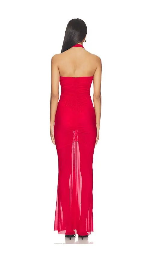AFRM Sid Halterneck Ruched Maxi Dress