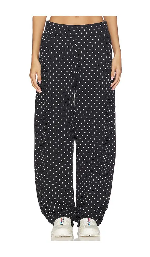 AFRM Ryan Barrel Sweats With Polka Dot Print - Black