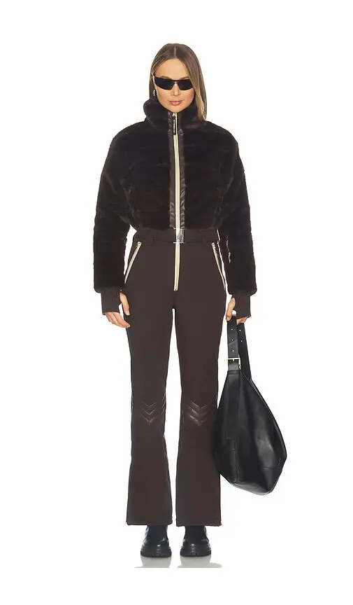 MY SUNDAY SKI Faux Fur Altitude Ski Suit - Chocolate